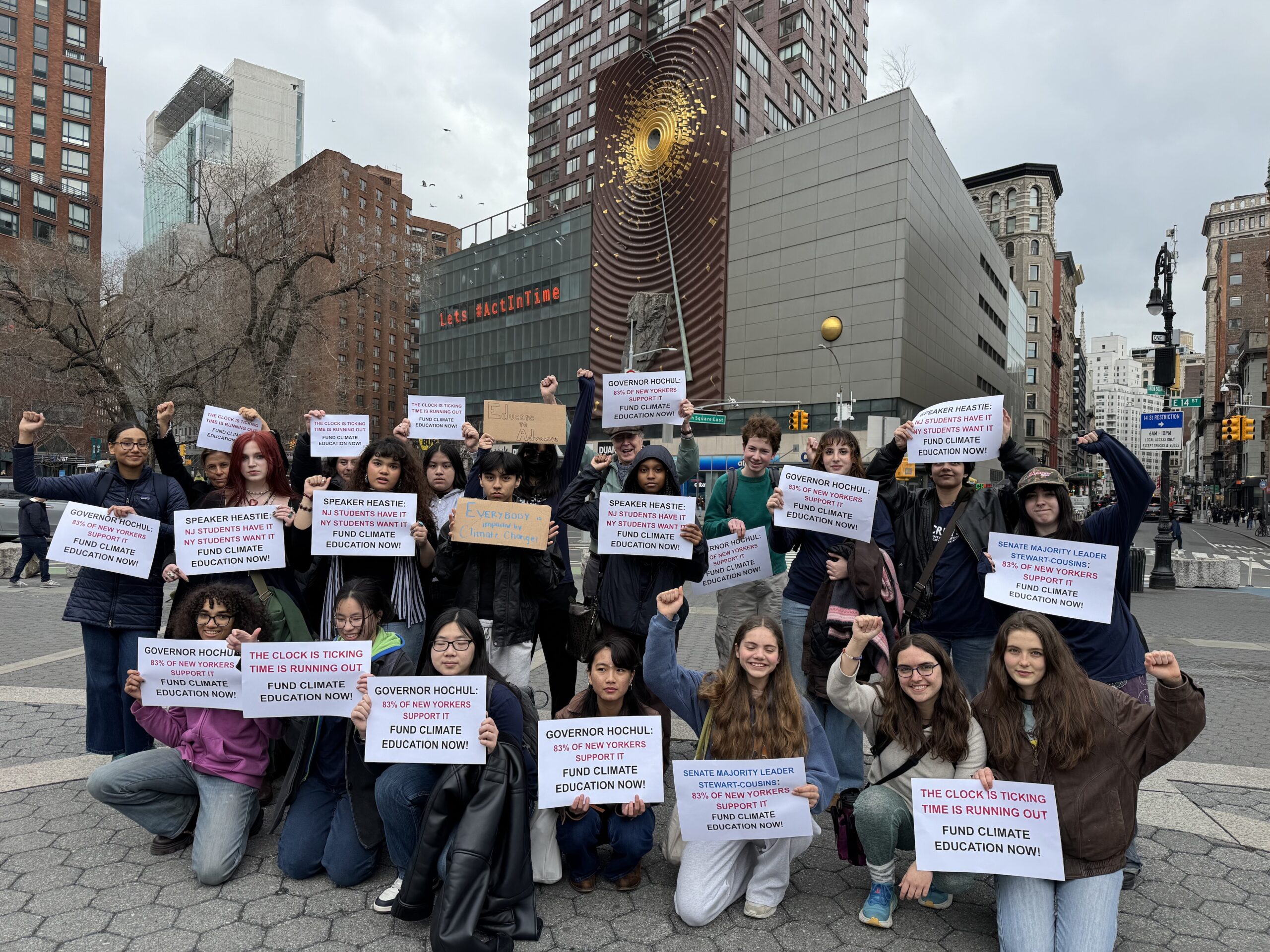 NYC Students Hold Silent Vigil at Climate Clock for Climate Education ...